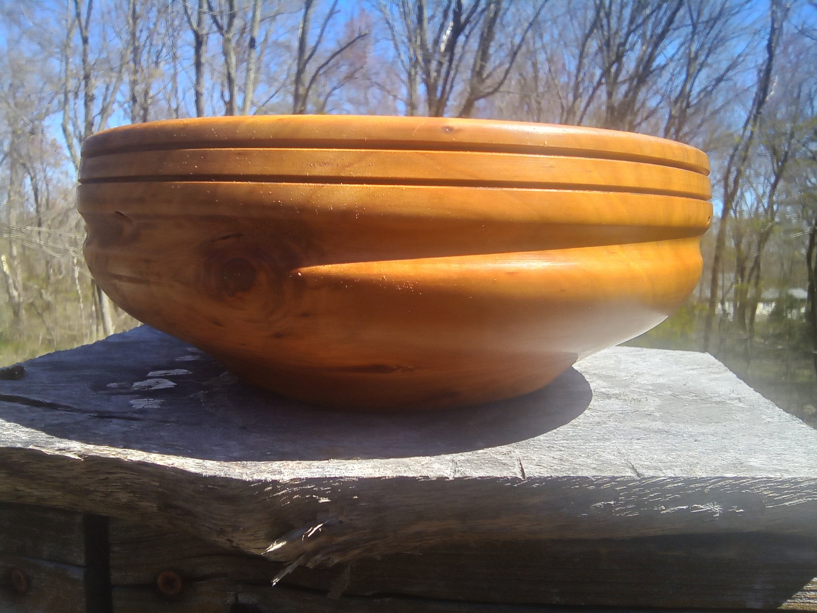 Hand Turned Spalted Apple Wood Bowl, Food Safe, Wood Serving Dish ...