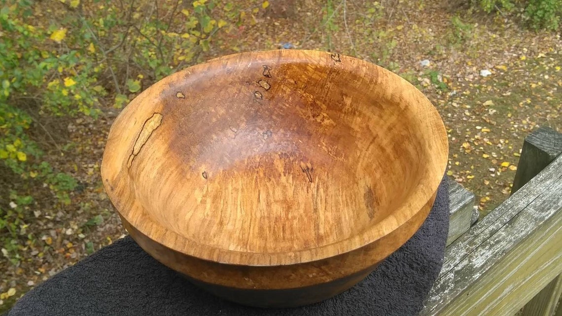 Spalted Sugar Maple Bowl, Fruit Bowl, Decorative Bowl, Catch All Bowl ...