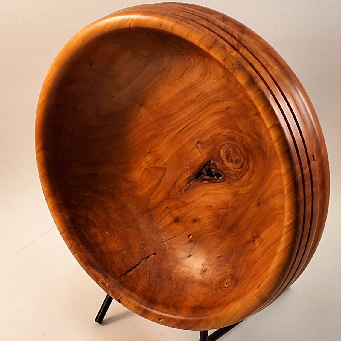 Hand Turned Spalted Apple Wood Bowl, Food Safe, Wood Serving Dish ...