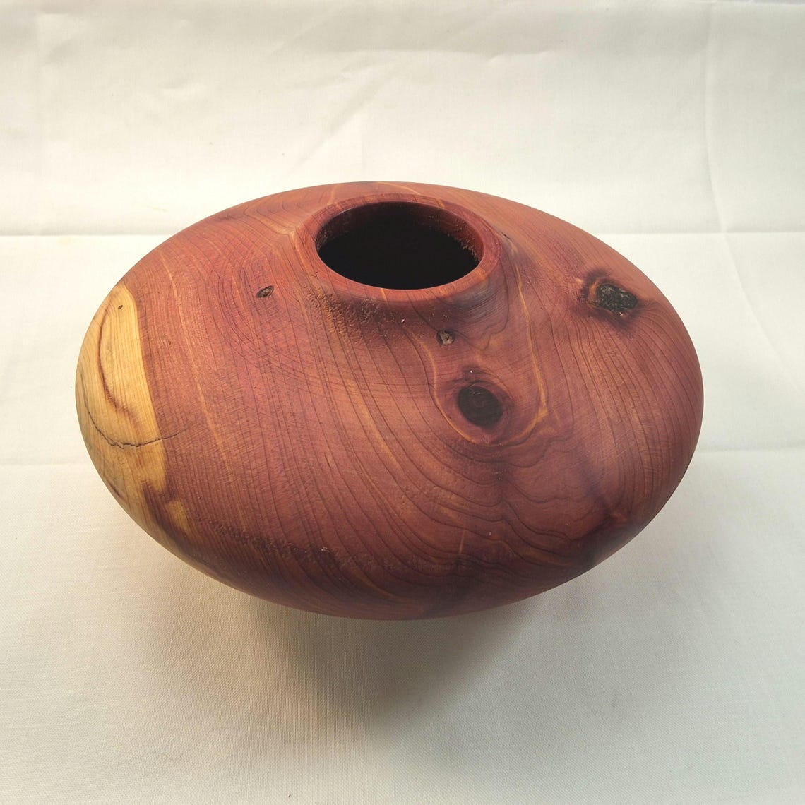 Red Cedar Hollow Form Vase: Rustic Wood Turned Vessel - Etsy