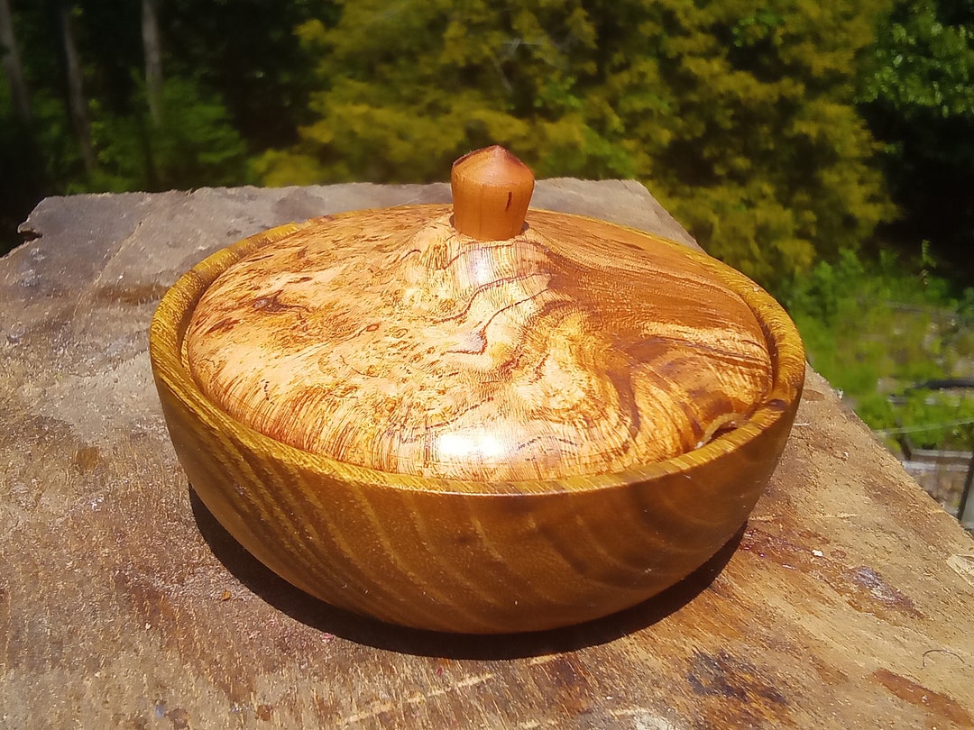 Honey Locust Covered Box With Cherry Burl Lid. - Etsy