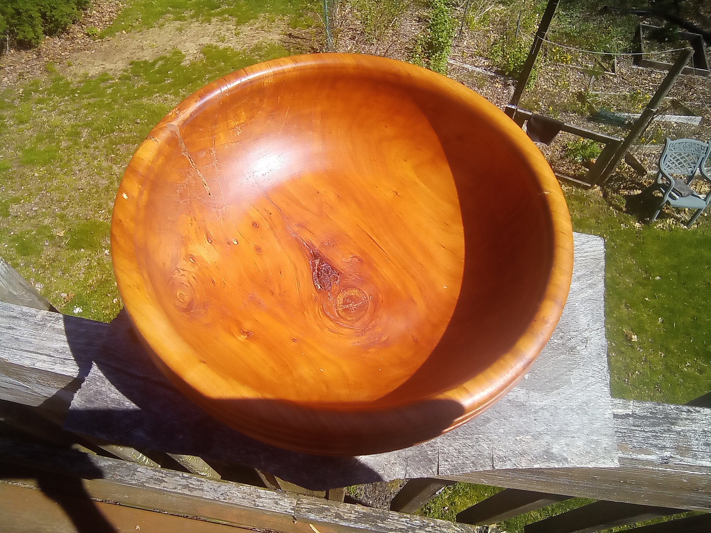 Hand Turned Spalted Apple Wood Bowl, Food Safe, Wood Serving Dish ...