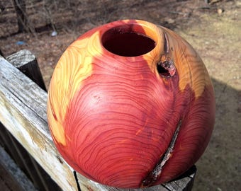 Red Cedar Hollow Form Vase: Rustic Wood Turned Vessel - Etsy