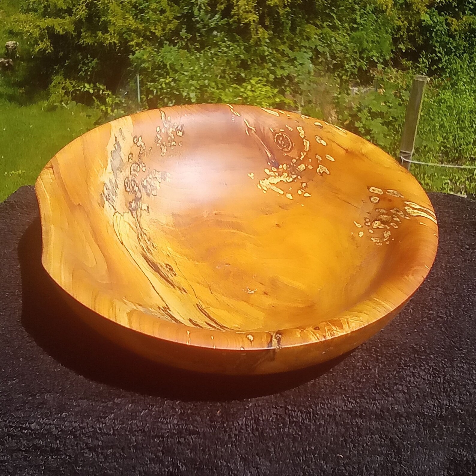 Hand Turned Spalted Apple Wood Bowl - Etsy