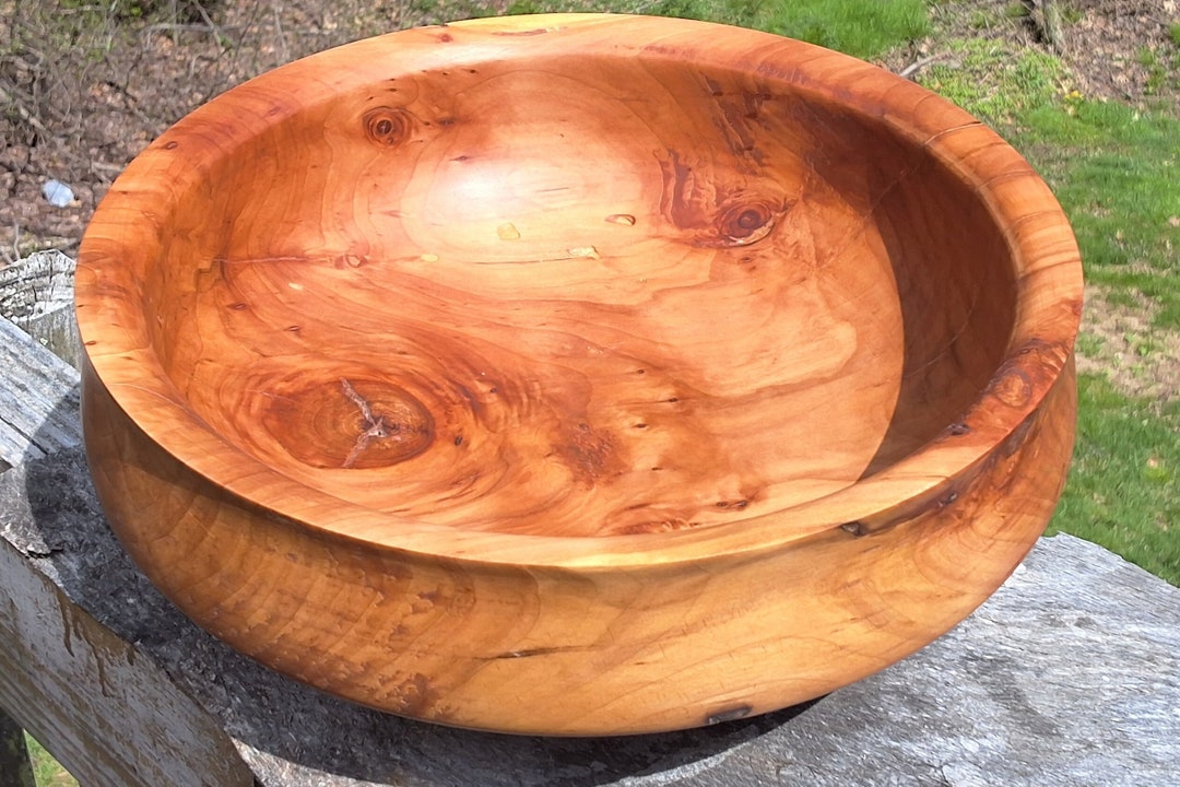 Hand Turned Spalted Apple Wood Bowl, Food Safe, Wood Serving Dish ...