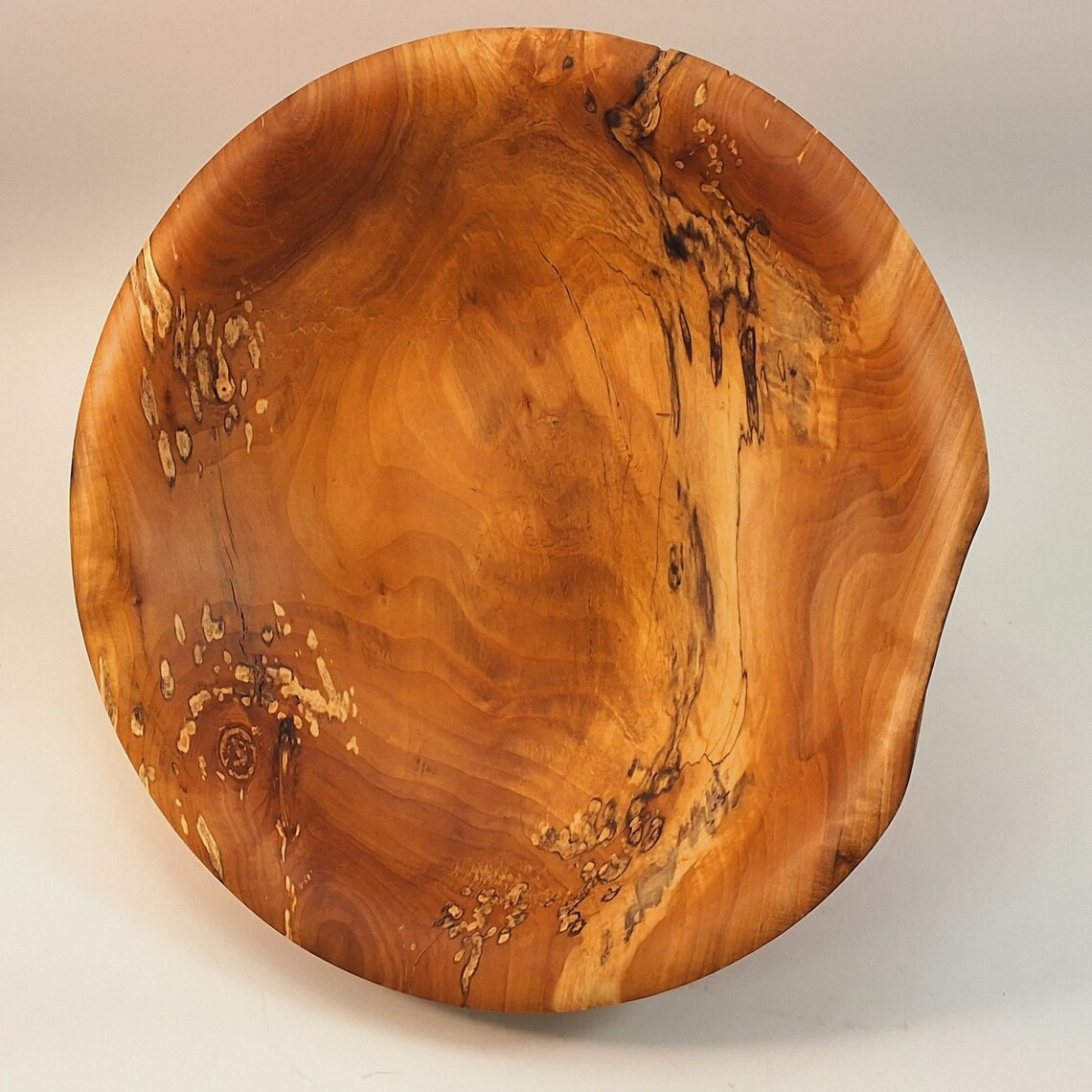 Hand Turned Spalted Apple Wood Bowl: Rustic Kitchen Decor - Etsy