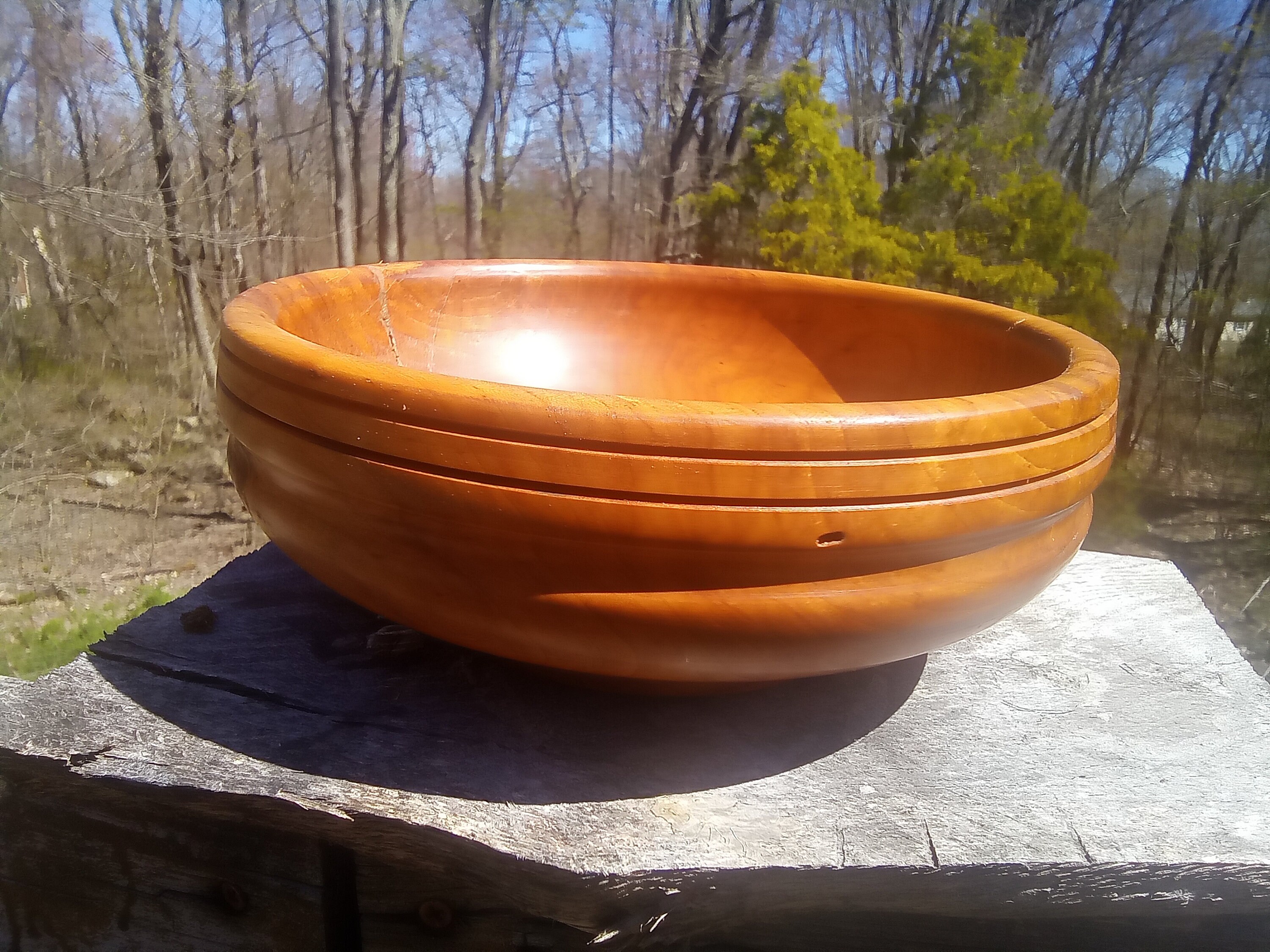 Hand Turned Spalted Apple Wood Bowl, Food Safe, Wood Serving Dish ...