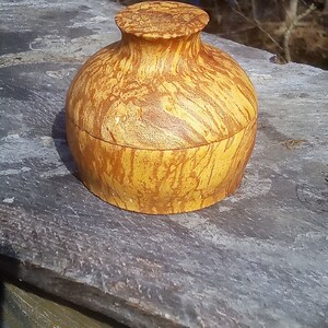 Spalted Maple Covered Box, Wood Turned, Trinket Box, Jewlery Box ...