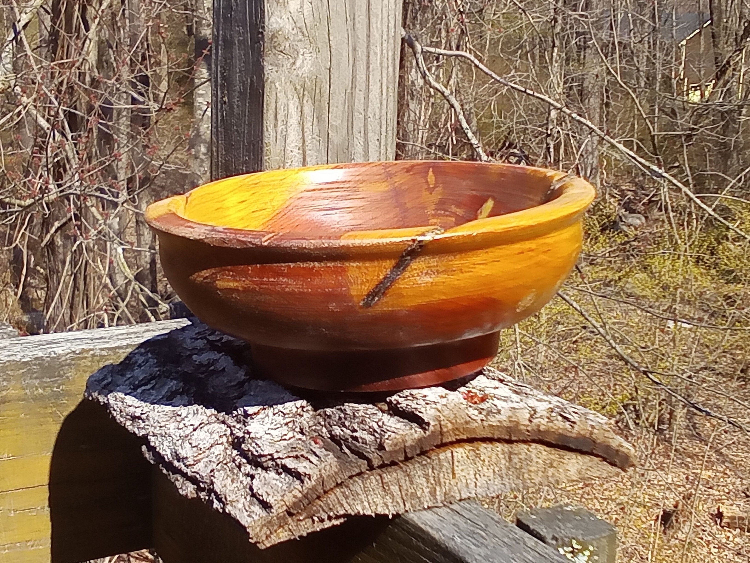 Rustic Hand Turned Decorative Red Cedar Bowl - Etsy
