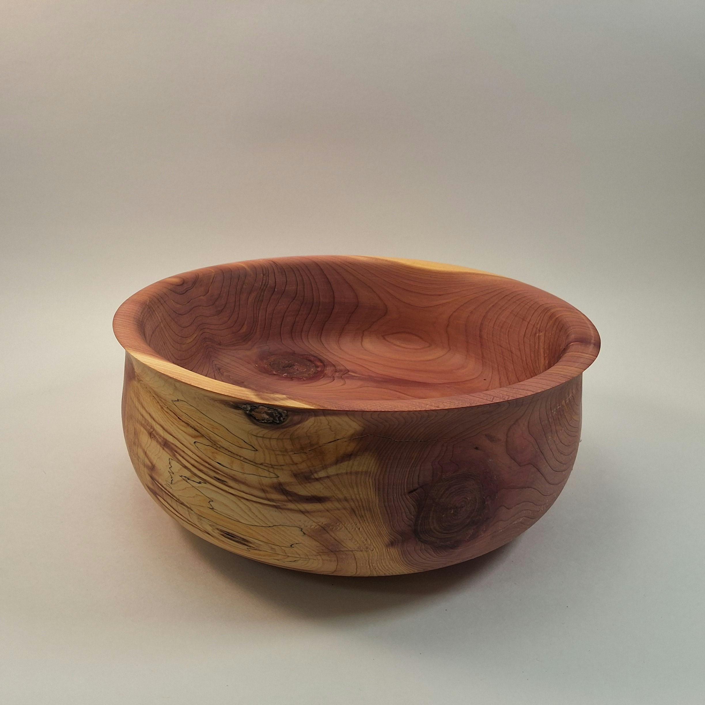 Red Cedar Wood Bowl: Natural Edge, Hand-turned, Food Safe - Etsy