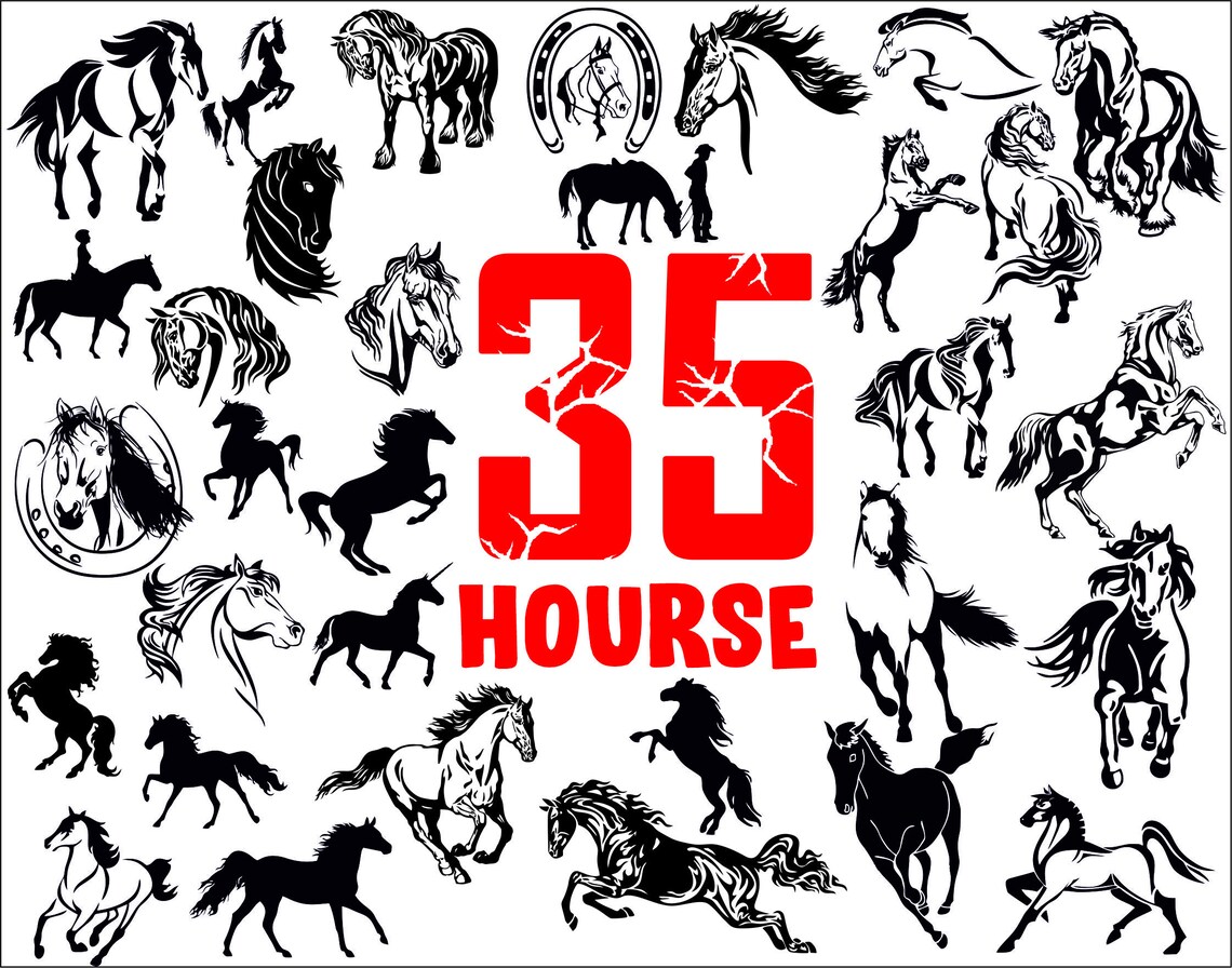 Cheval svg fichier de coupe de cheval clipart de cheval | Etsy
