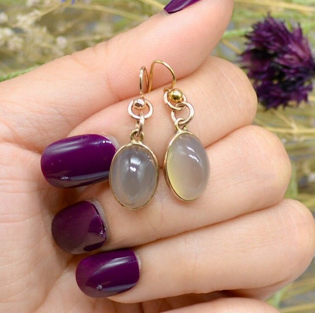 Edwardian 9ct Rose Gold Grey Moonstone Drop Earrings 11.55cts - Etsy Edwardian 9ct Rose Gold Grey Moonstone Drop Earrings 11.55cts - Etsy