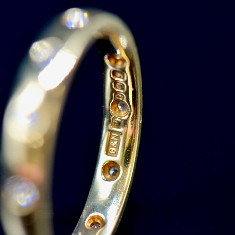 Vintage 18ct Yellow Gold Flush/gypsy Set Eternity Diamond Ring - Etsy
