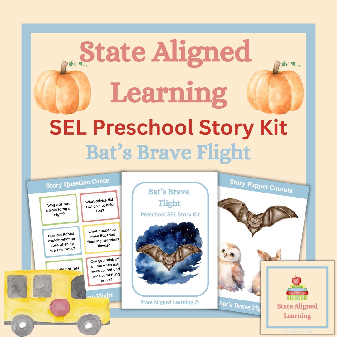 Bat's Brave Flight Story Kit: Halloween SEL Activity (PDF Download - Etsy