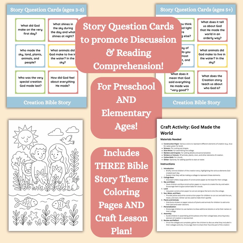 Creation Bible Story Kit | Preschool & Elementary Sunday School Lesson ...