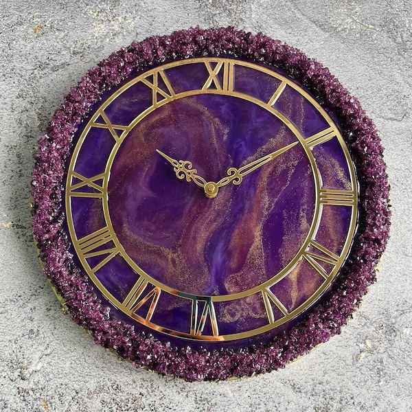 Purple Wall Clock - Etsy