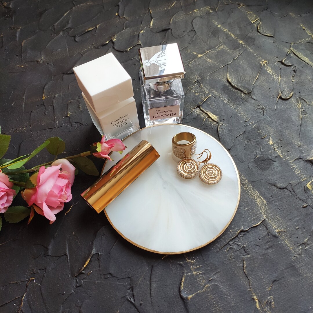 Perfume Tray Marble Vanity Tray Resin Trinket Tray - Etsy
