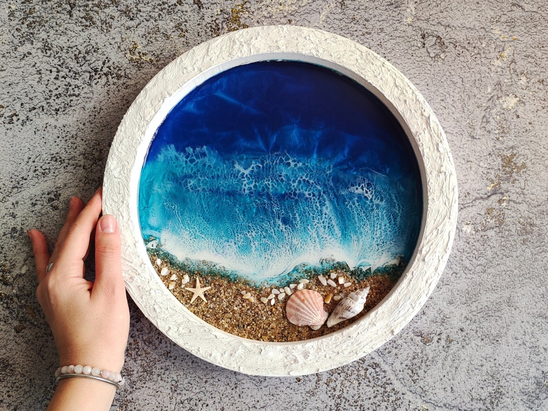 3D Ocean Wave Resin Art: Framed Coastal Seascape Wall Decor ...