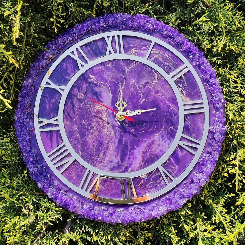 Purple Clock - Etsy
