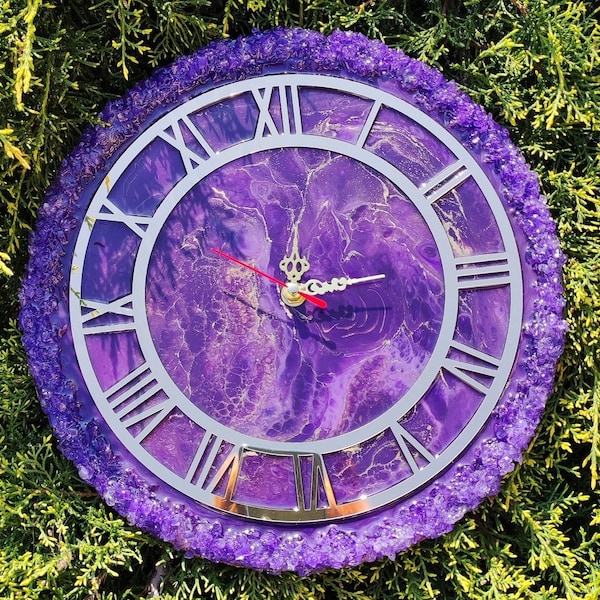 Purple Wall Clock - Etsy