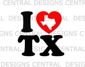 I Love Texas Clipart - Etsy