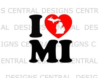 I Love Michigan | Etsy