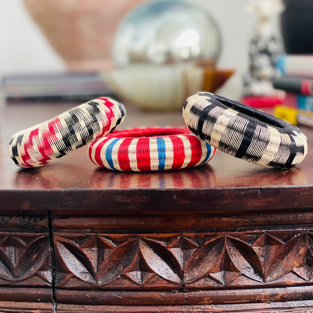 Ethnic Colombia Bracelets, Handwoven of Fiber Plant, Werregue Palm ...