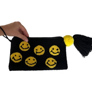 Emoji Smiley Face Clutch Purse Bag, Boho Gift Handbag, Valentines ...