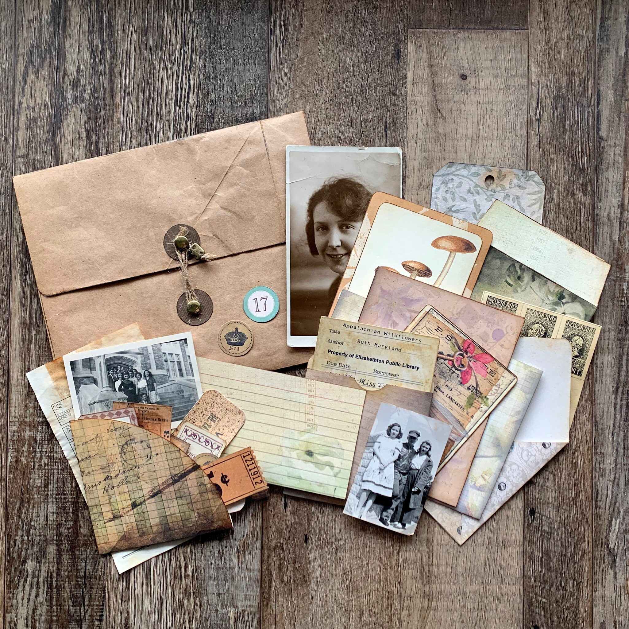 Ephemera Bundle With Pouch String Tie Closure Envelope - Etsy