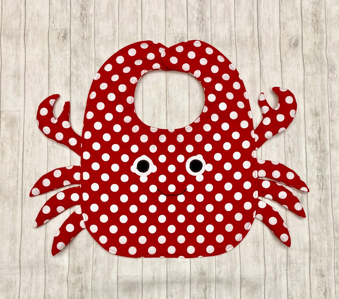 Crab Bib, Red Crab, Nautical Baby Bib, Sea Animal Bib, Beach Baby ...