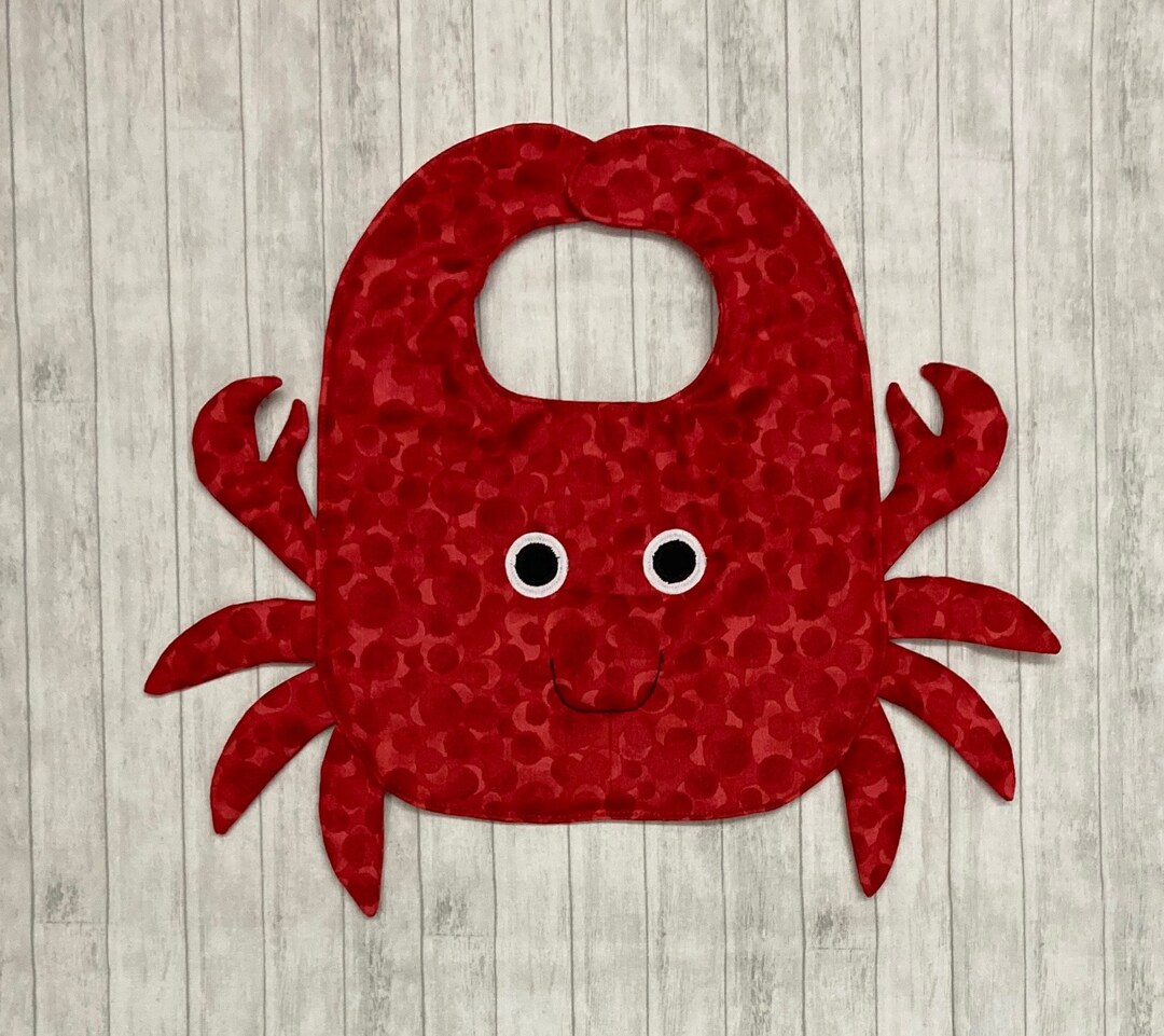 Beach Baby Gift, Crab Bib, Red Crab, Nautical Baby Gift, Beach Baby ...