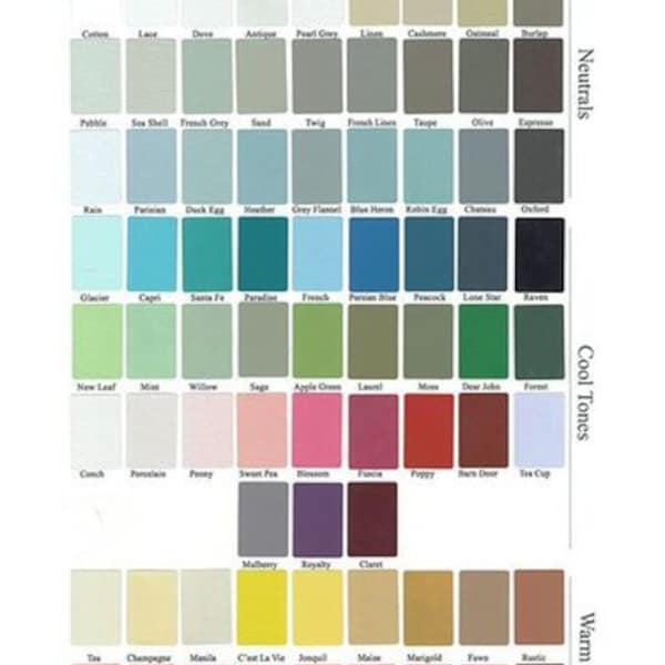 Paint Color Charts - Etsy