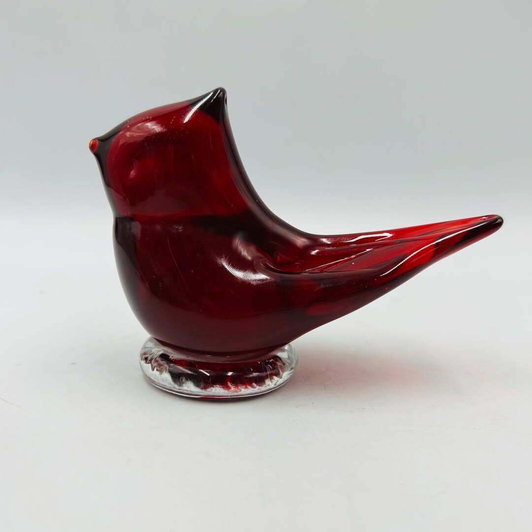 Vintage 1996 Leo Ward Red Cardinal Bird of Love Paperweight Sculpture ...