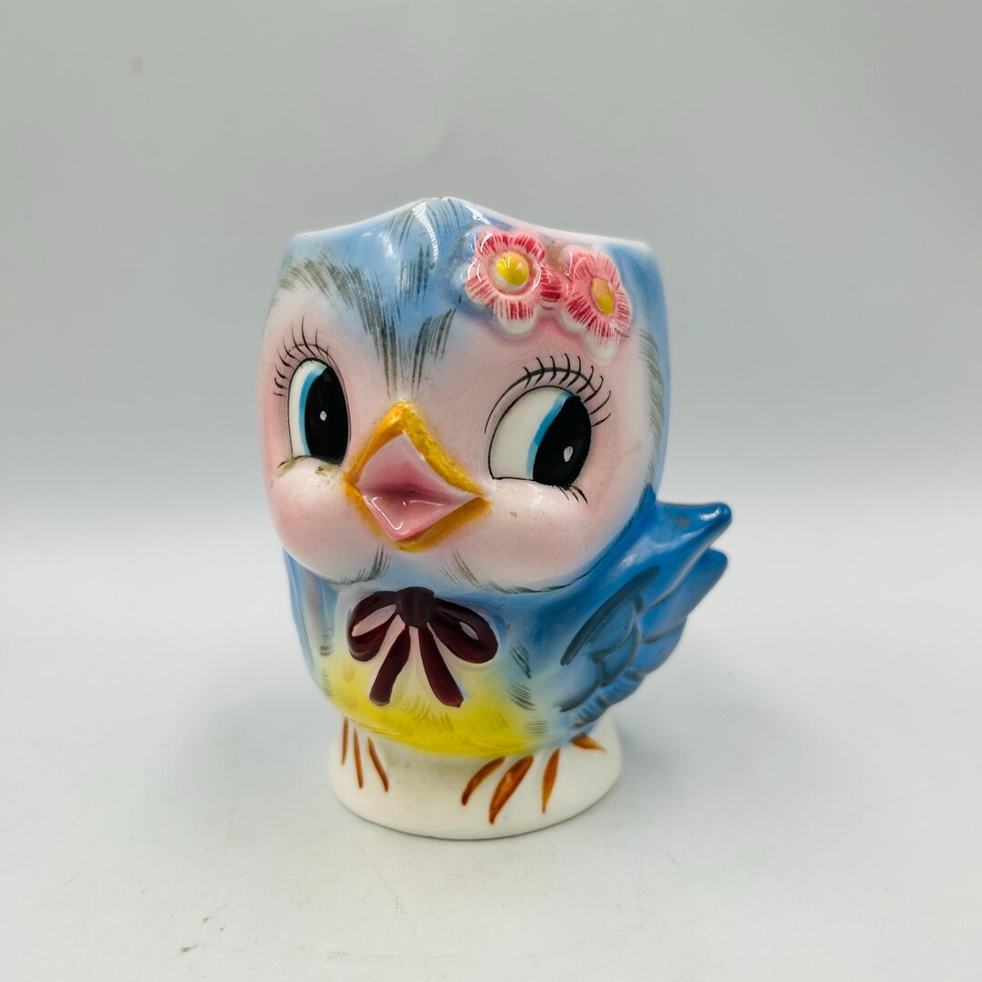 Vintage ESD Lefton Japan Anthropomorphic Blue Bird Childs Cup Mug 7183 ...