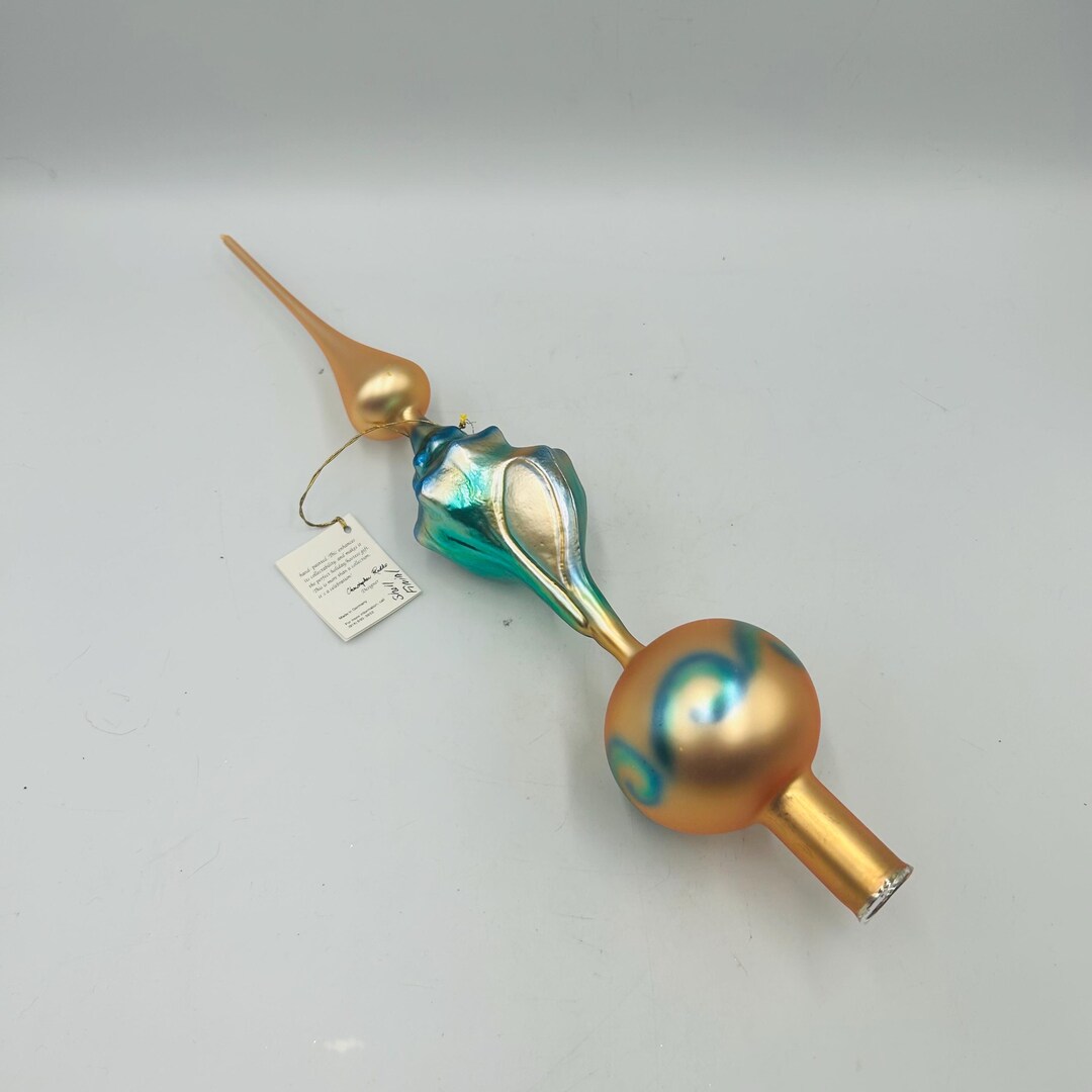 1996 Christopher Radko Mercury Glass Sea Shell Tree Topper With Box - Etsy