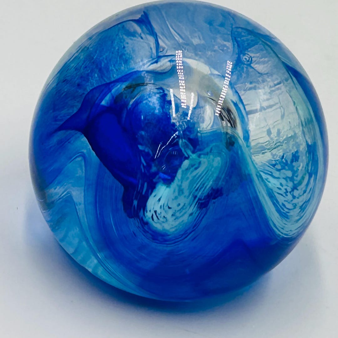 Caithness Scotland Art Glass MOON CRYSTAL Blue 2” Paperweight - Etsy