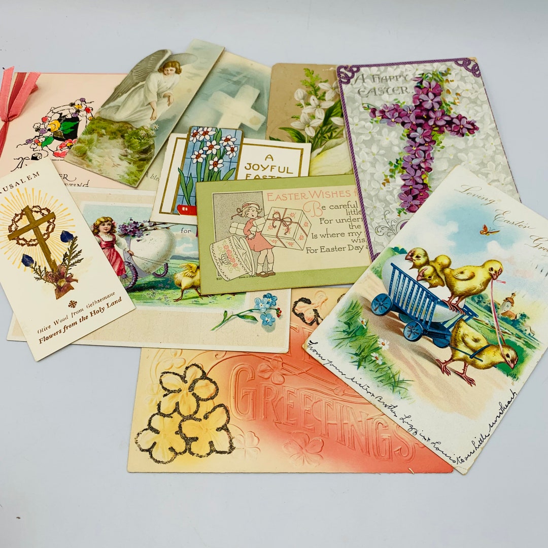 10 Antique Easter Cards and Postcards FREE SHIPPING - Etsy