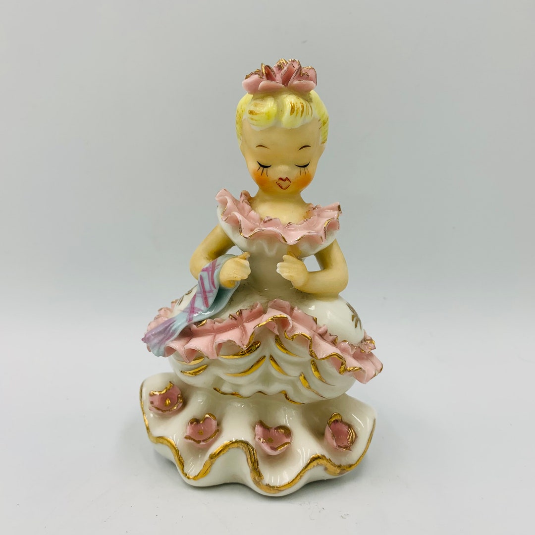 Adorable Vintage Kitsch Girl Figurine Dressed up HB Japan FREE SHIPPING ...
