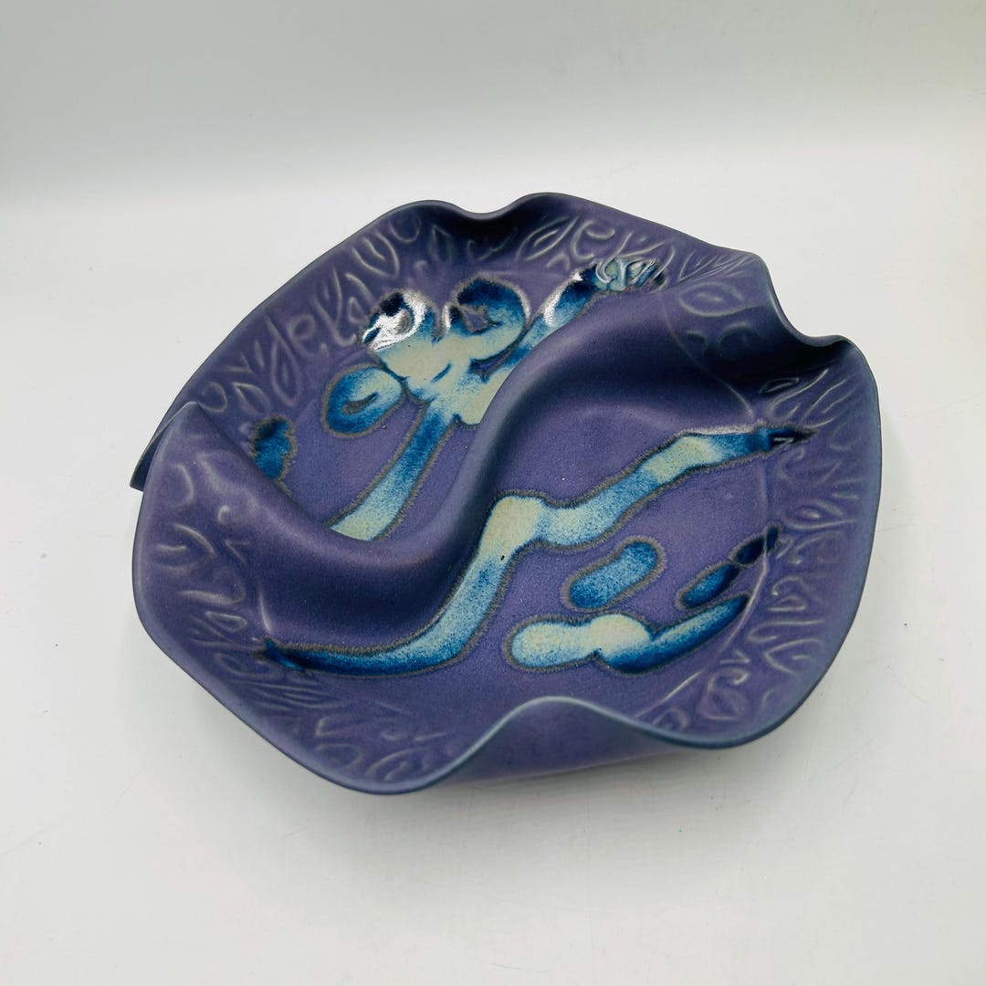 Hilborn Art Pottery Canada Folded Shape Divided Candy Trinket Dish Bowl ...