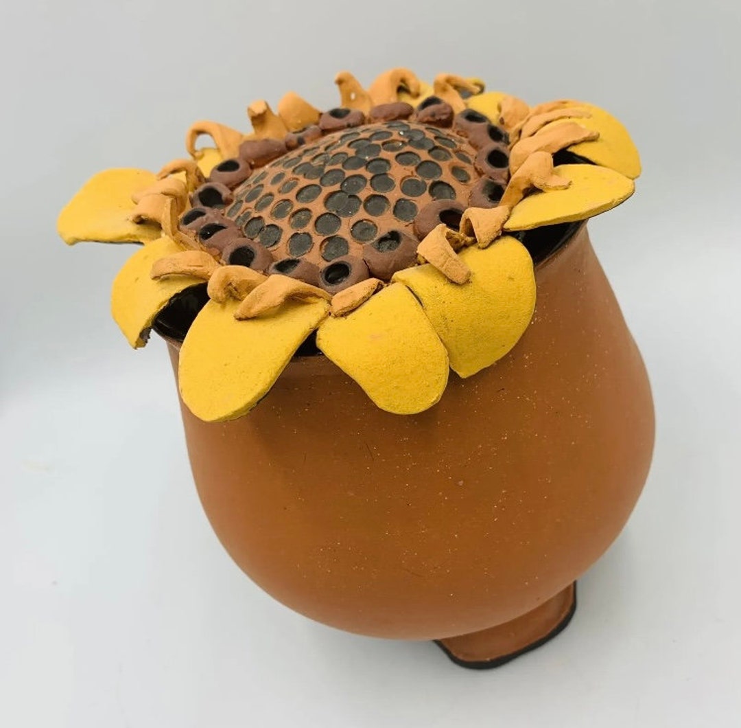 Sunflower Studio Art Pottery Canister: Folk Art Vase - Etsy