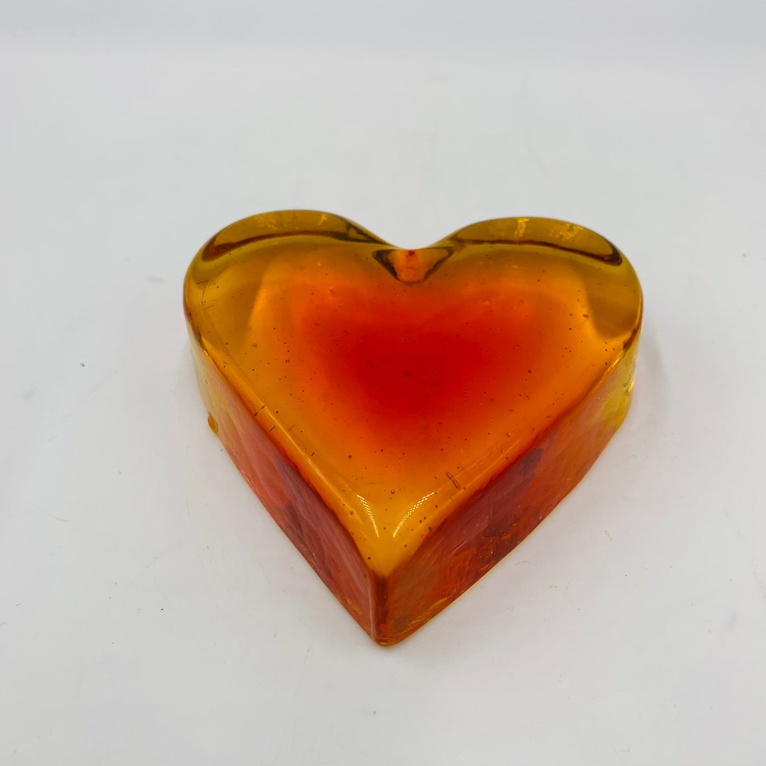 Tangerine Recycled Glass Blenko Paperweight FREE SHIPPING - Etsy