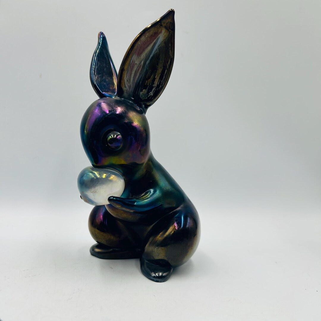 BEAUTIFUL Carnival Art Glass Rabbit Sculpture - Etsy