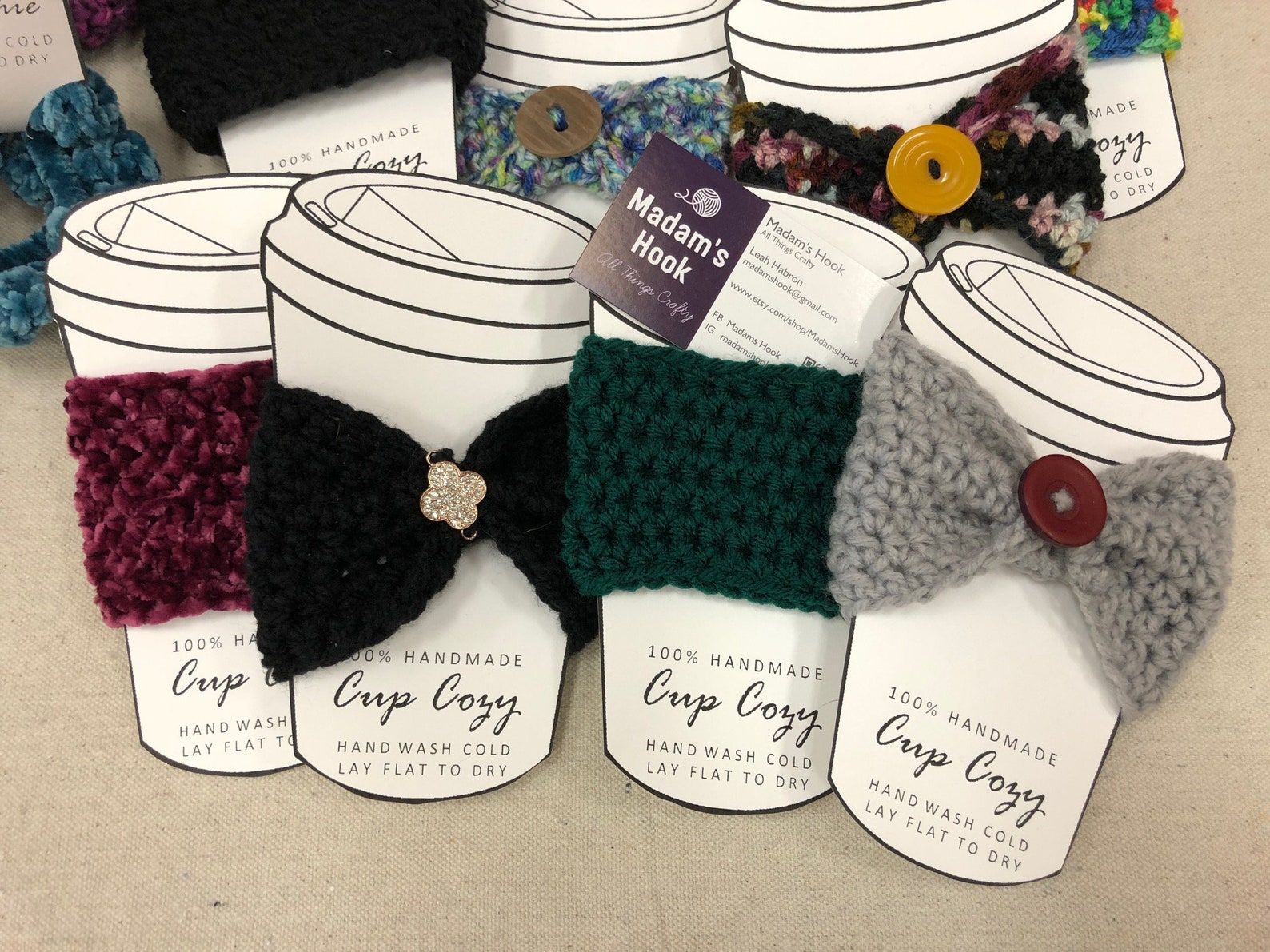 Printable Coffee Cup Cozy Tags, Knit Sew Crochet Tag, Handmade Item ...