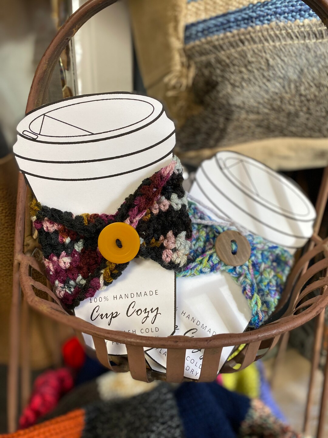 Printable Coffee Cup Cozy Tags, Knit Sew Crochet Tag, Handmade Item ...