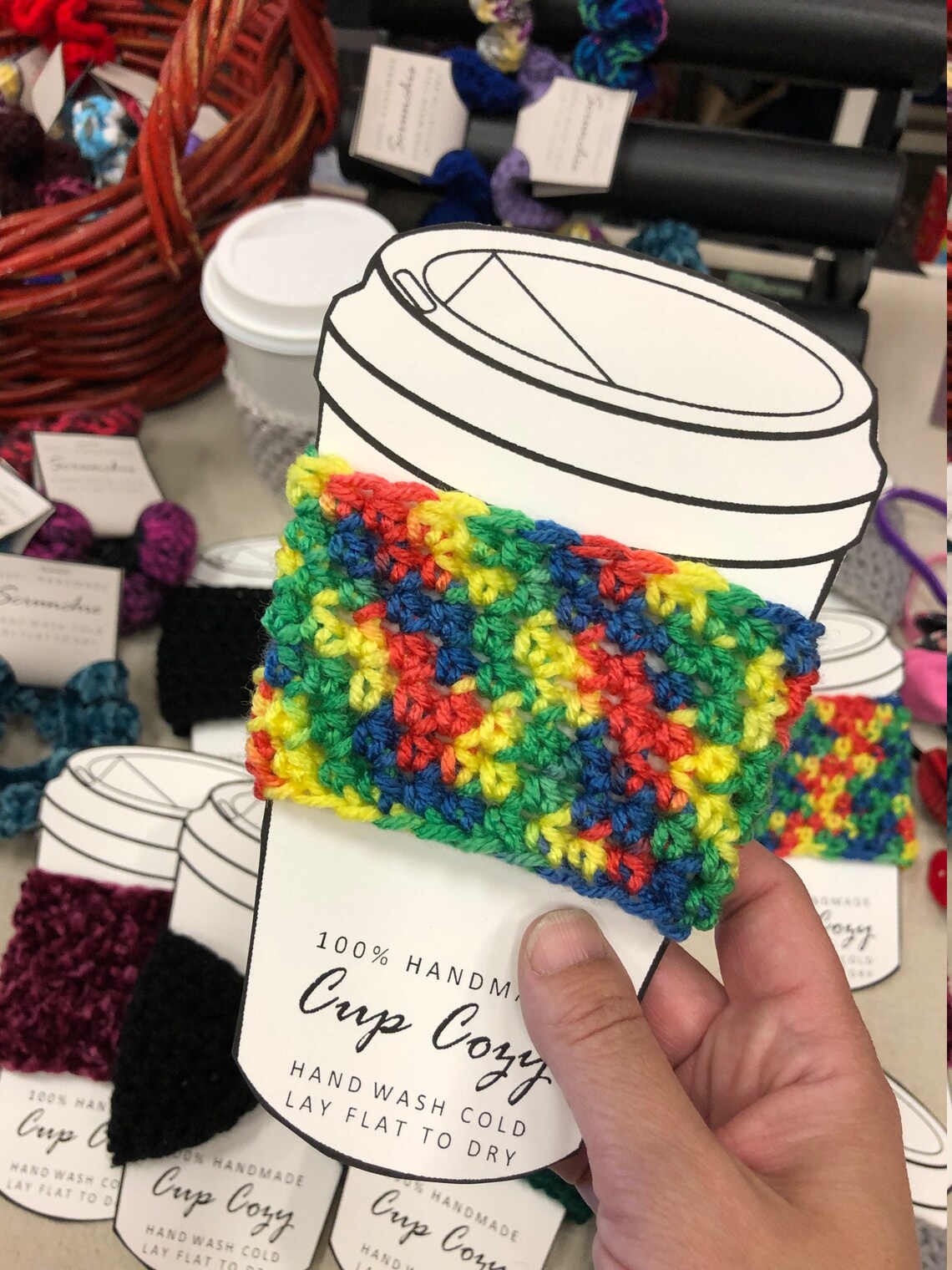 Printable Coffee Cup Cozy Tags, Knit Sew Crochet Tag, Handmade Item ...