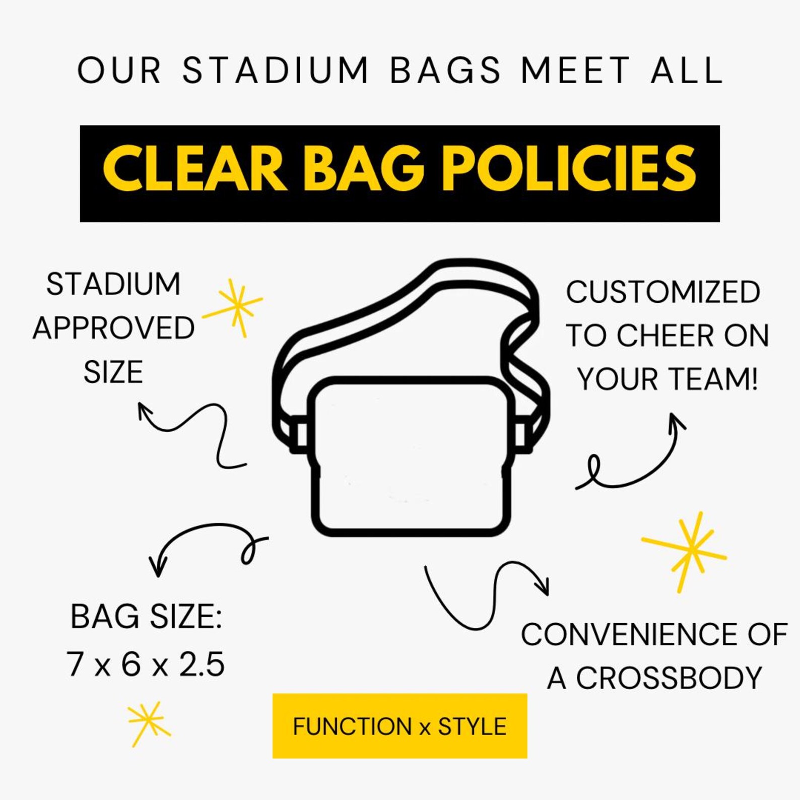 STADIUM BAG - Clear Purse - Game Day Bag - Game Day Purse - Here We Go ...