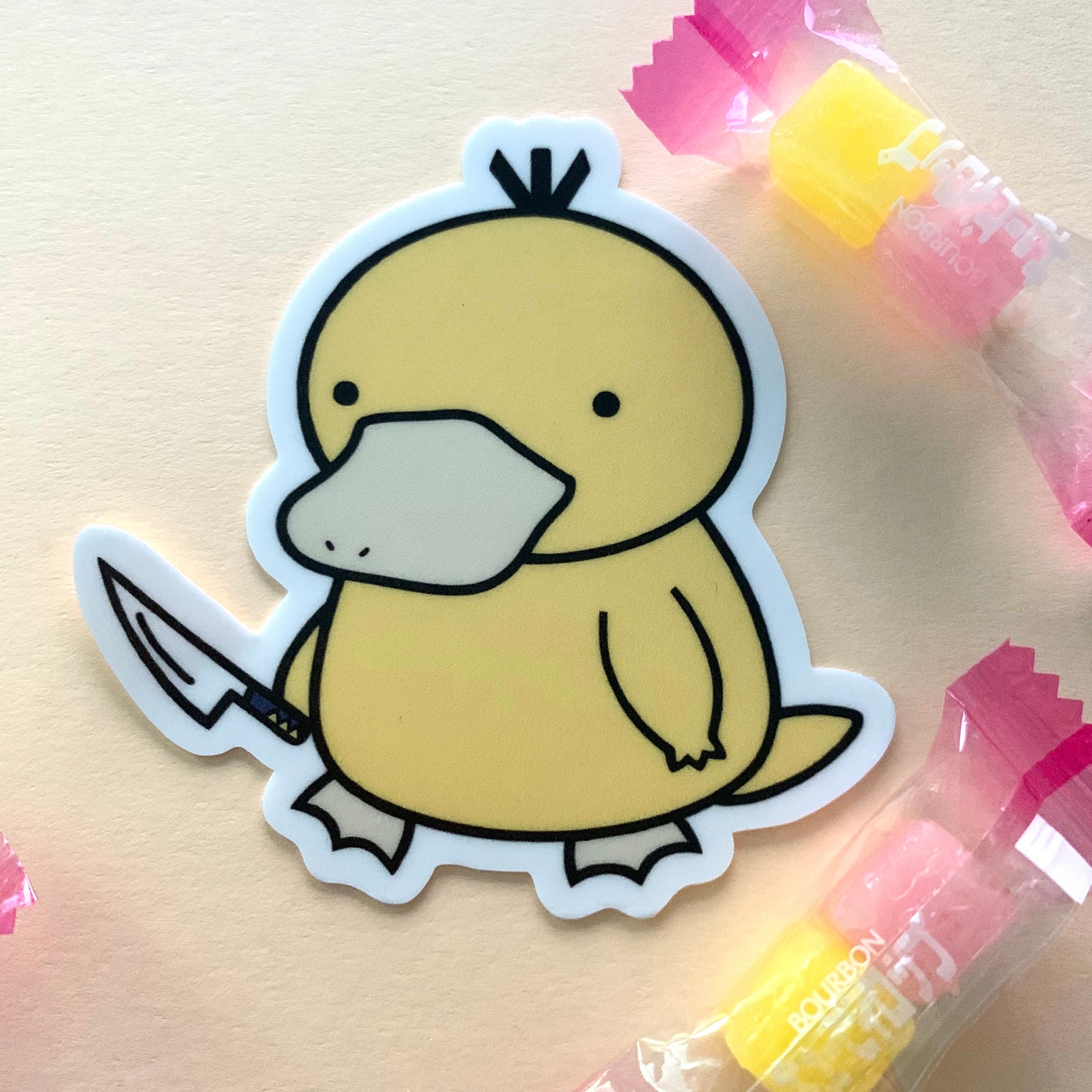 Psyduck WITH A KNIFE Pokemon Vinyl Sticker | Etsy