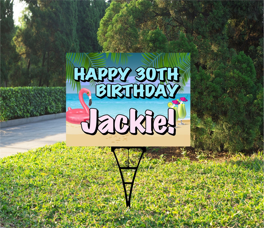Beach Birthday Yard Sign Happy Birthday Yard Sign Outdoor - Etsy