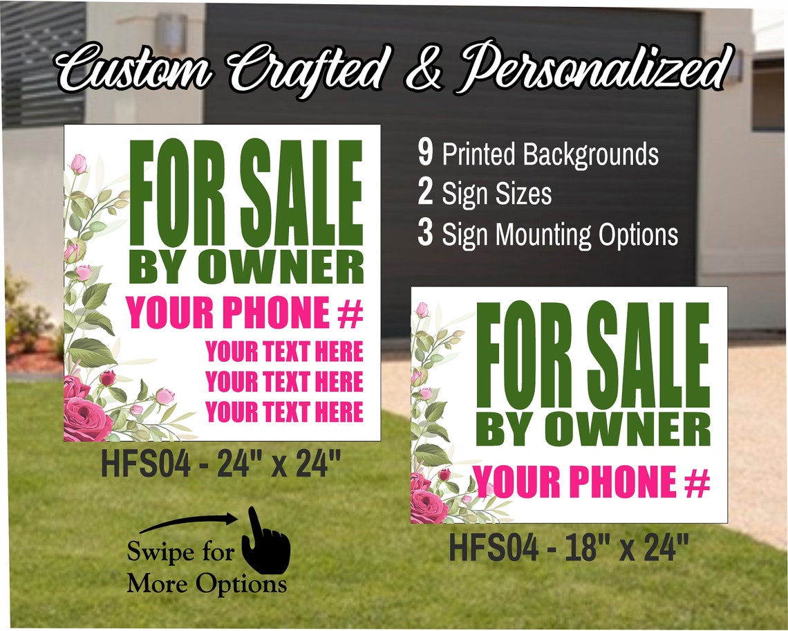 HOME FOR SALE by Owner Sign Custom Real Estate Yard Sign - Etsy