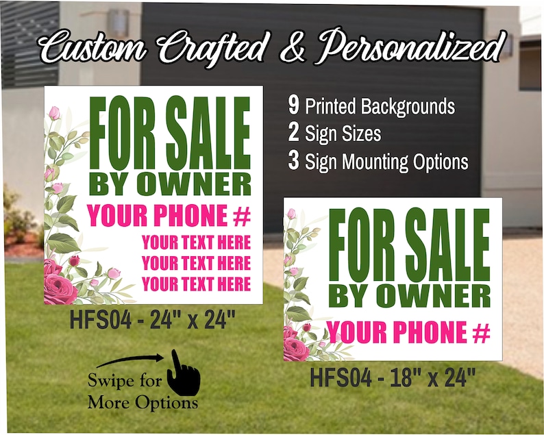 HOME FOR SALE by Owner Sign Custom Real Estate Yard Sign | Etsy